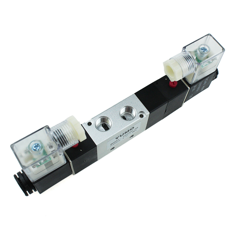 YUMO solenoid valve 4V200 Series 5/2 way IP65 AC220V,AC110V, AC24V, DC24V, DC12V, China solenoid ...