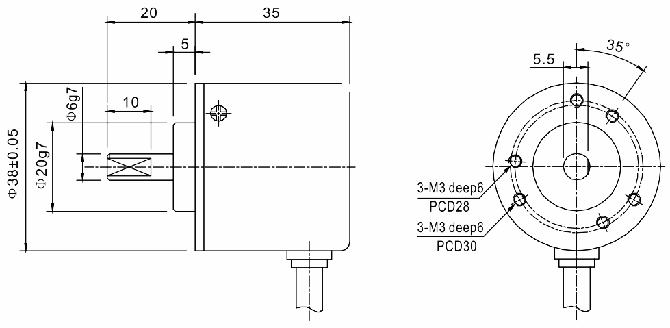 ISC3806 Push Pull Output Small Rotary Optical Encoder, China rotary ...