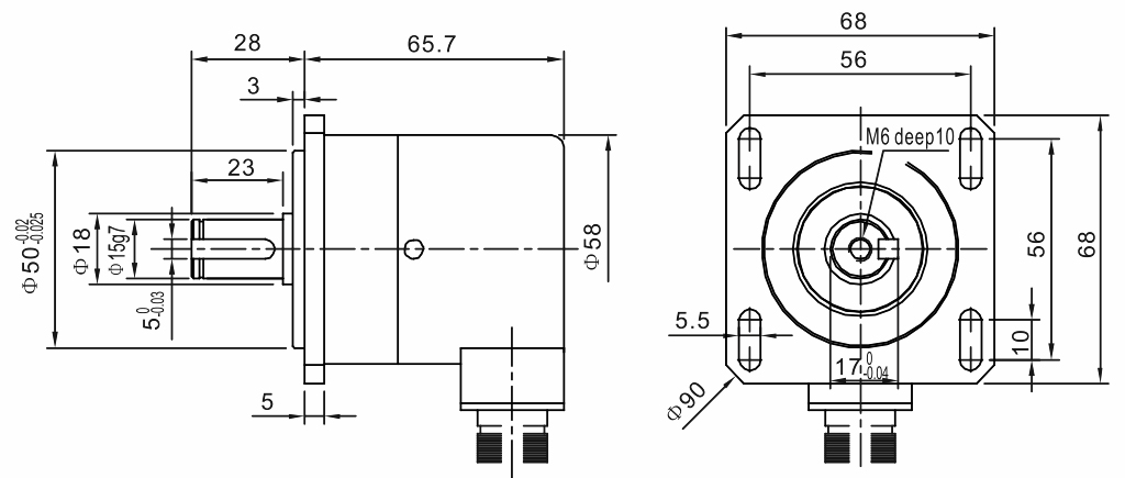 ISL5809 2 Quadrature Output Channel Flange Rotary Encoder, China quadrature output Encoder ...