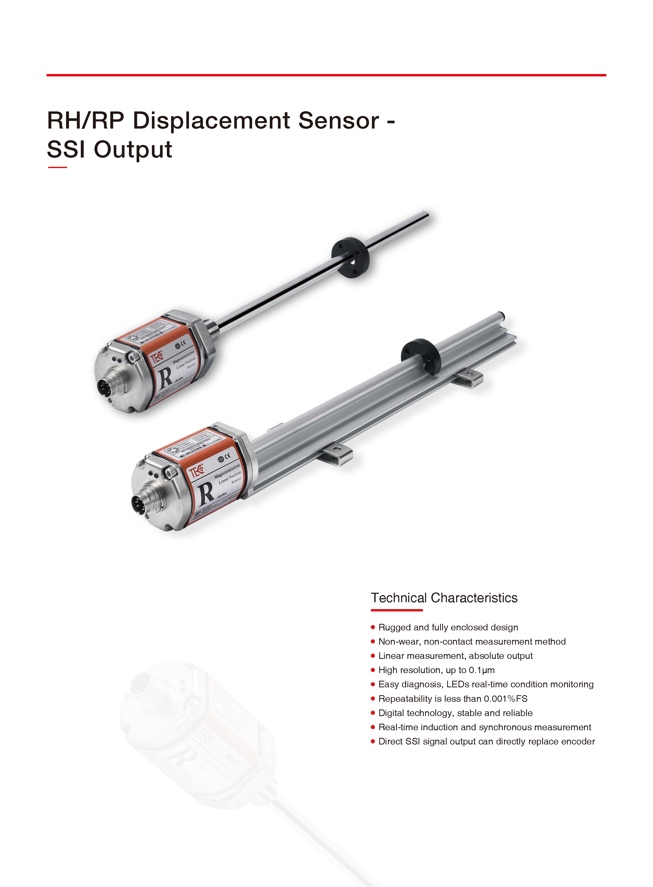 YUMO RH/RP Displacement Sensor-SSI Output Magnetostrictive Displacement ...