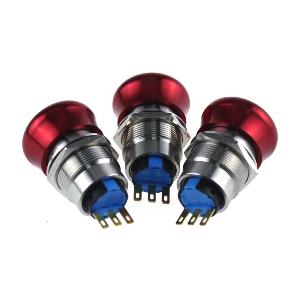 22mm IP67 stainless steel industrial emergency stop button switch ...