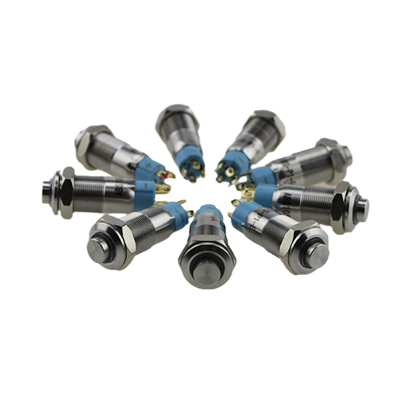 10mm Waterproof LED Flat High Head Metal Push Button Switch, China LED ...