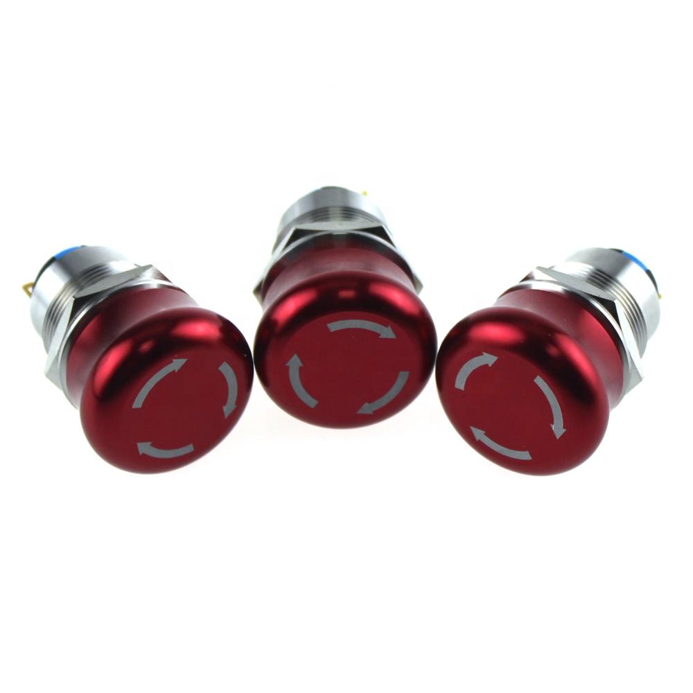 22mm IP67 stainless steel industrial emergency stop button switch ...