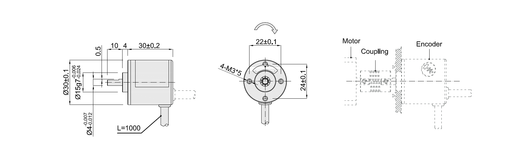 ISC3004 Small Mini Solid Shaft Rotary Encoder, China Small Encoder ...