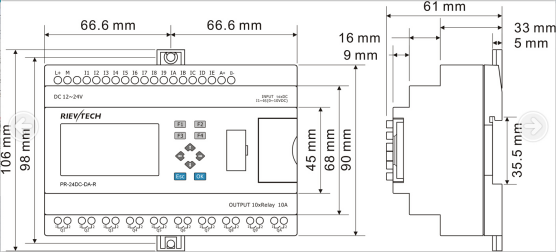 Micro PLC Rievtech Programmable relay PR24-AC-R Small Relay with ...